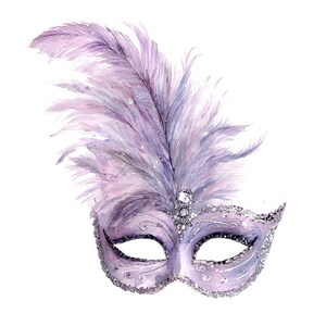12 Feathered Masquerade PNG Clipart, Watercolor Party Mask Clip Art ...