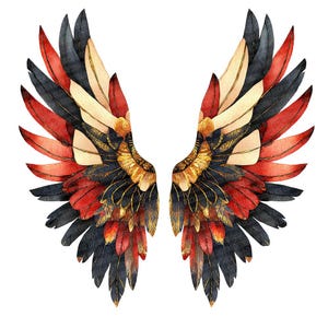 12x Watercolor Tribal Wings PNG Clipart, Angel Wings PNG, Feather Clip ...