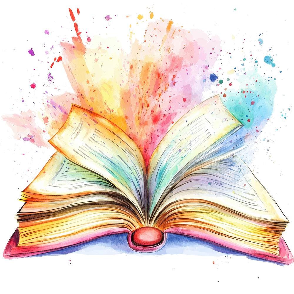 Magic Book PNG Clipart, 12x Watercolor Open Book Illustrations ...