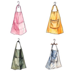 Kitchen Apron PNG Clip Art, 12x Apron Clipart PNG Set, Printable ...