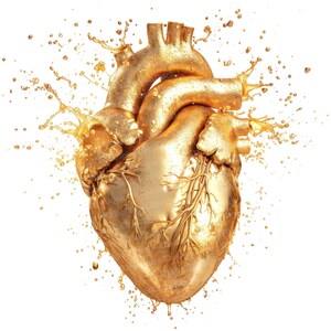 12x Gold Human Heart Clipart, Golden Hearts Clipart, Printable ...