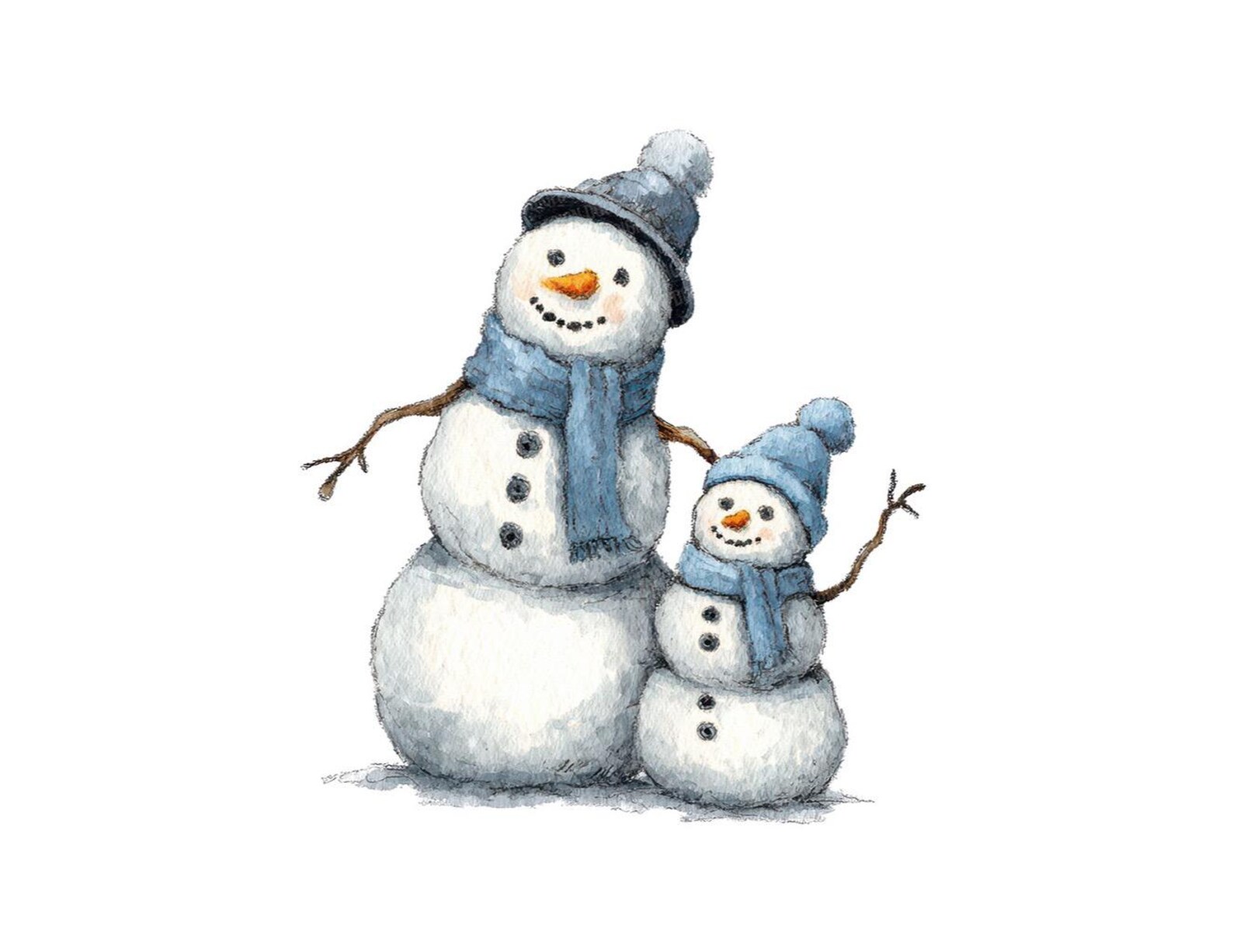 Winter Snowman Clipart, 12x Snowman Family Clip Art Set, Printable ...