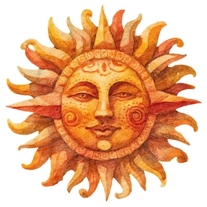 Sun Face PNG Clipart, 12x Celestial Sun Clip Art Set, Printable ...