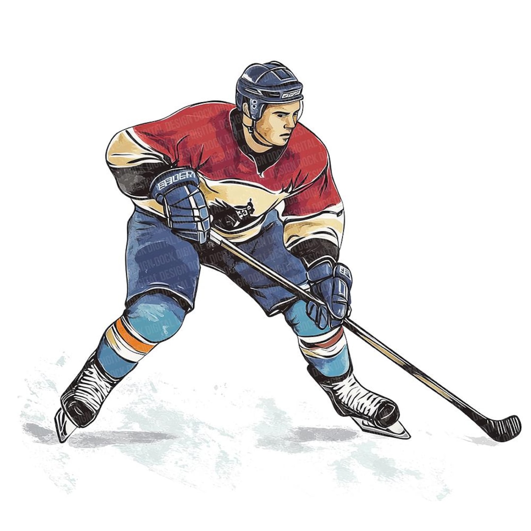 Hockey Player PNG Clipart, 12x Watercolor Sports Clip Art Set ...