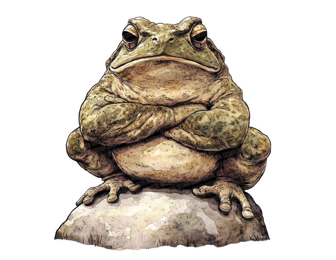 Grumpy Toad PNG Clipart, 12x Angry Frog Clip Art Set, Printable ...