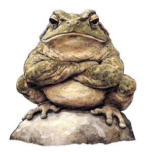 Grumpy Toad PNG Clipart, 12x Angry Frog Clip Art Set, Printable ...