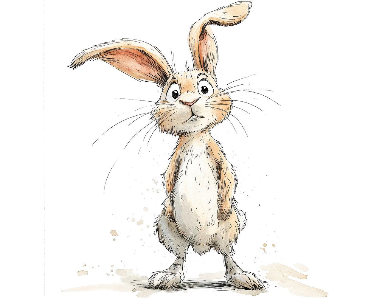 Quirky Rabbit PNG Clipart, 12x Funny Bunny Clip Art Set, Printable ...