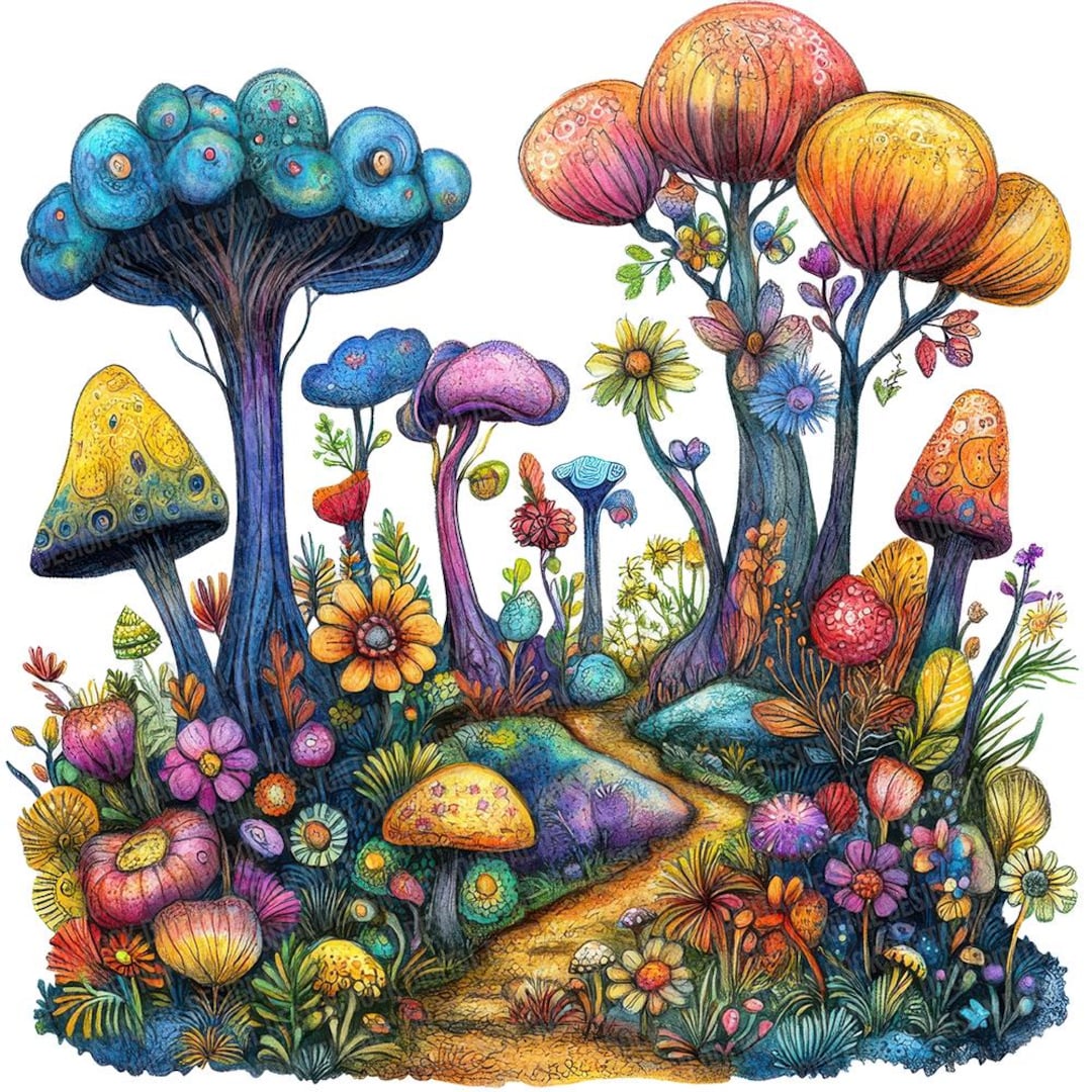 Mushroom Forest PNG Clipart, 12x Woodland Fungi Clip Art Set,printable ...