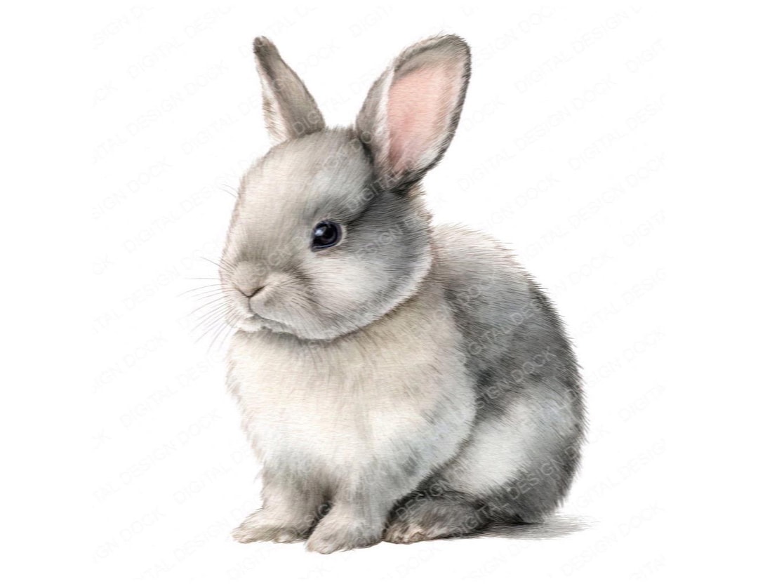 Baby Bunny Clipart, 12x Rabbit Clip Art Set, Printable Watercolor Clip ...