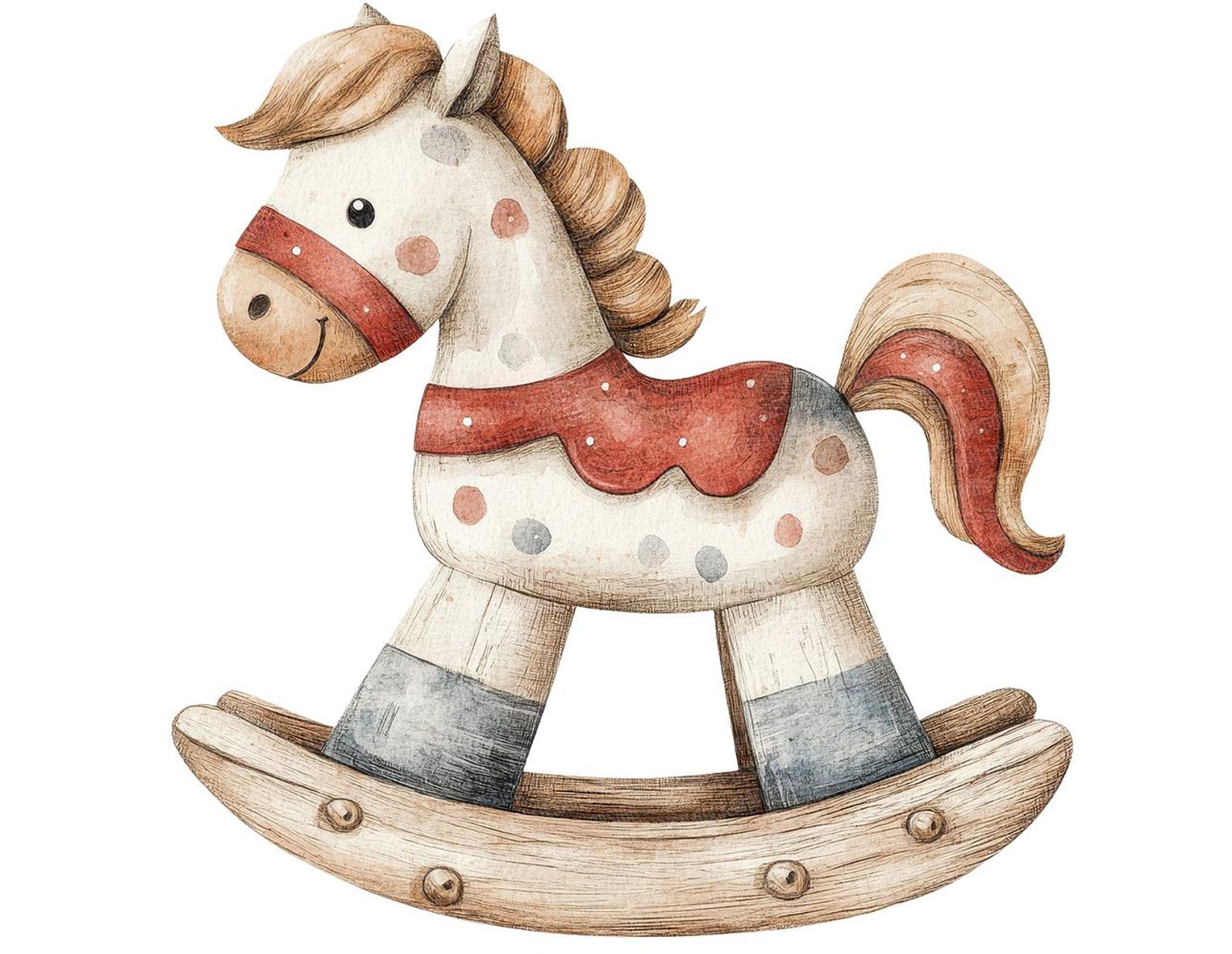Rocking Horse PNG Clipart, 12x Wooden Toy Horse Clip Art Set, Printable ...