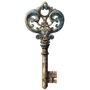 12 Antique Key PNG Clipart, Vintage Ornate Keys Art, High Quality Clip ...