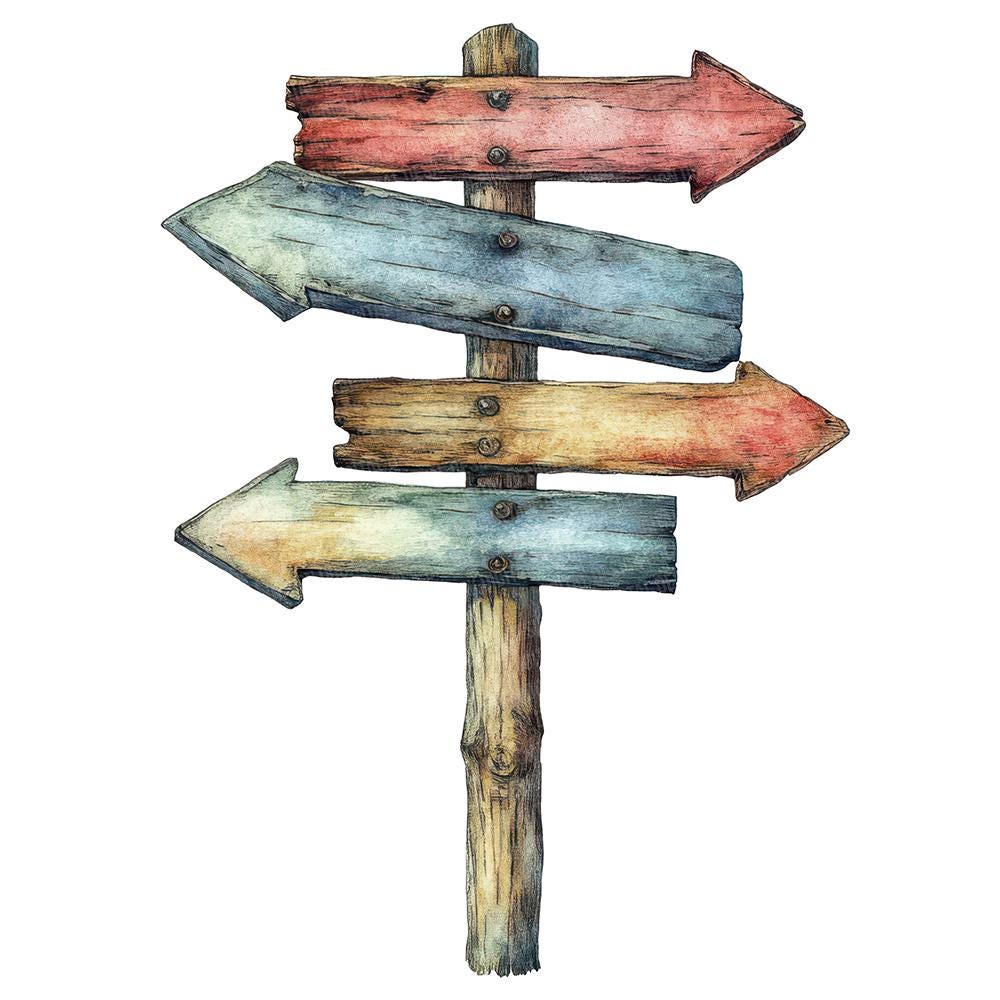 Imaginary Places Signpost PNG Clipart, 12x Watercolor Arrow Sign Clip ...