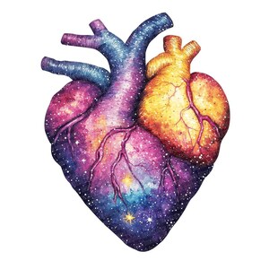 Galaxy Heart PNG Clipart, 12x Cosmic Anatomical Heart Clip Art Set ...