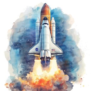 Space Shuttle Clipart, 12 Jpgs, NASA Spacecraft Clipart, Printable ...