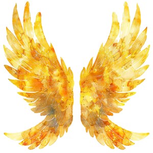 12x Angel Wings Clipart, Golden Angels Wings Clipart, Printable ...