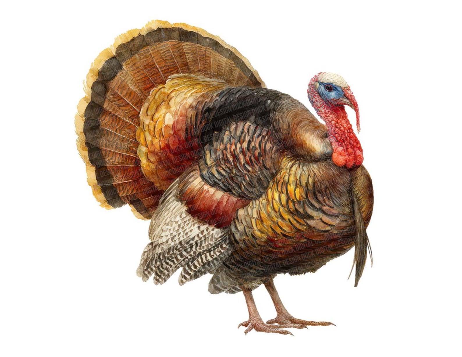 Thanksgiving Turkey Clipart, 12x Fall Harvest Pngs, Printable ...