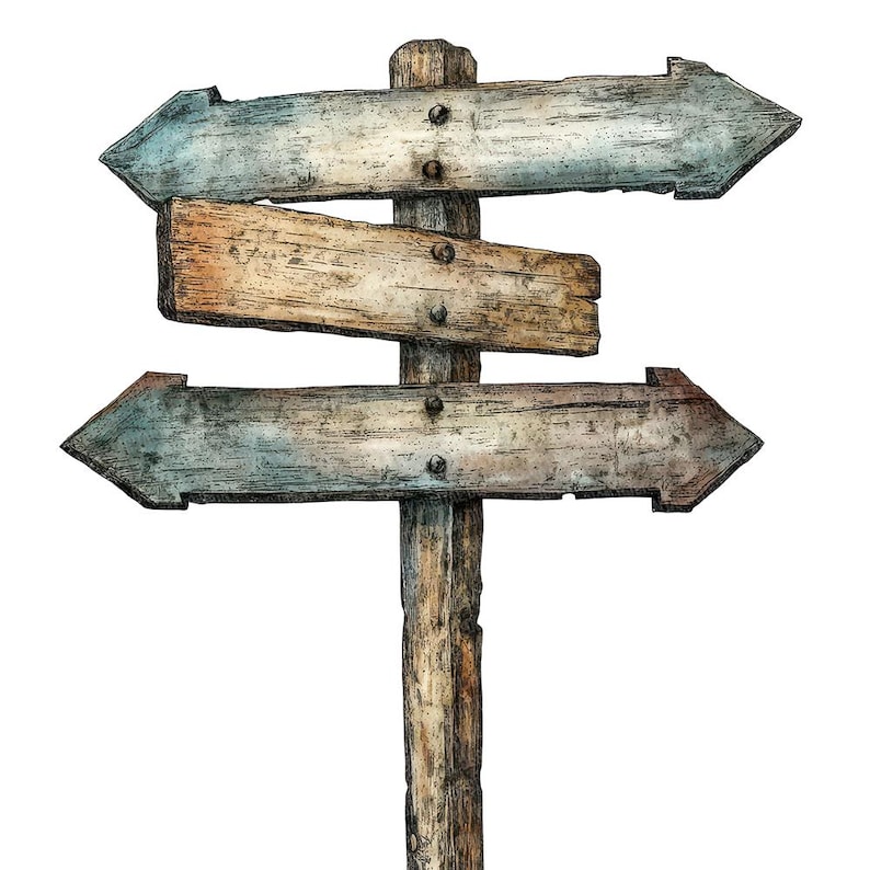 Imaginary Places Signpost PNG Clipart, 12x Watercolor Arrow Sign Clip ...