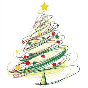 Holiday Tree PNG Clip Art, 12x Abstract Swirled Christmas Tree Clipart ...