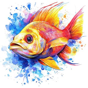 12 Tropical Fish Clip Art Pngs, Colorful Marine Life Illustrations ...