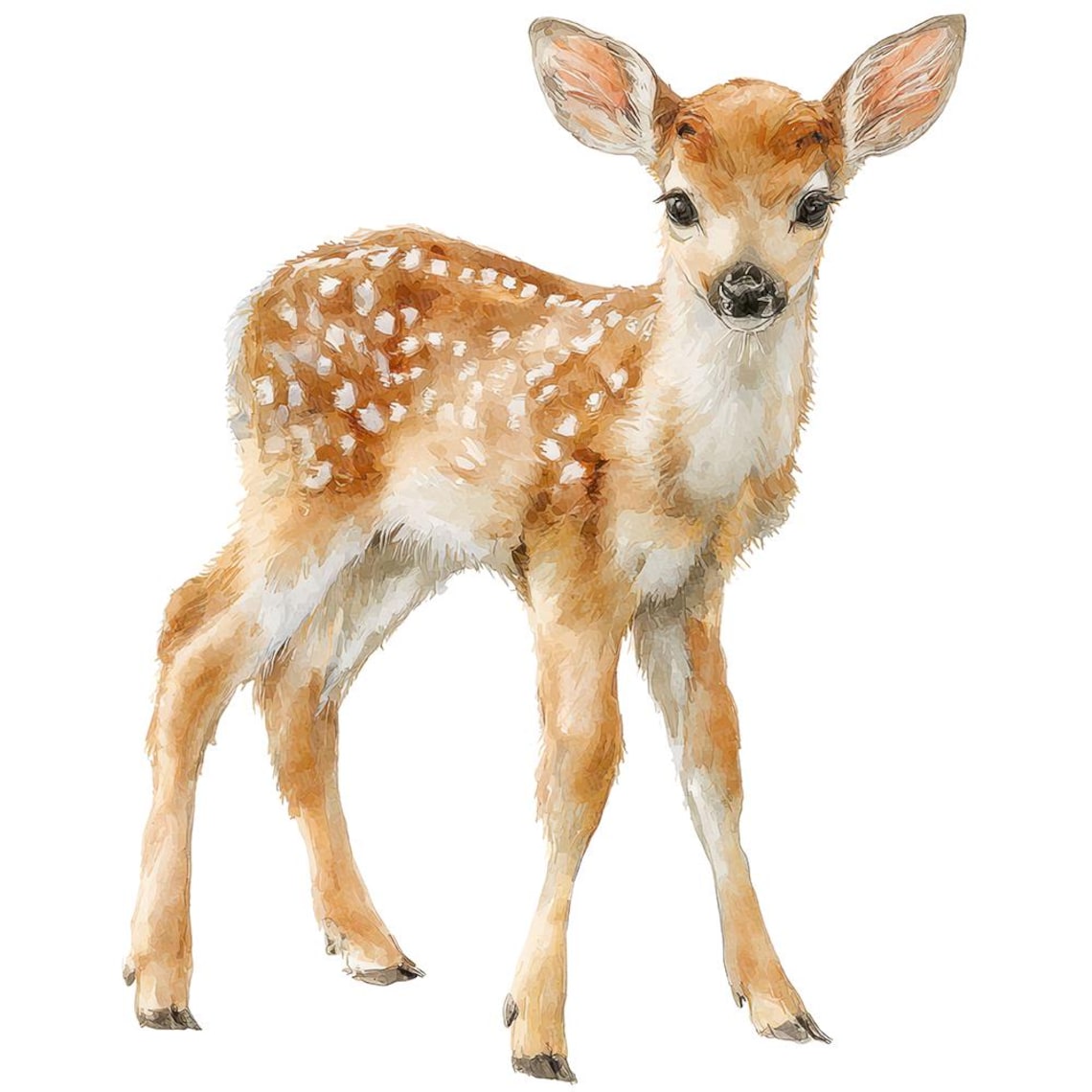 Fawn Clipart PNG, 12x Watercolor Forest Animal Clip Art Set, Printable ...