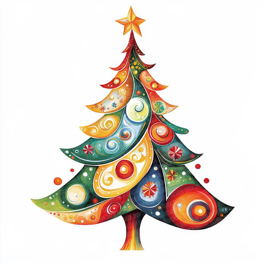 Christmas Tree PNG Clip Art, 12x Whimsical Holiday Tree Clipart Set ...