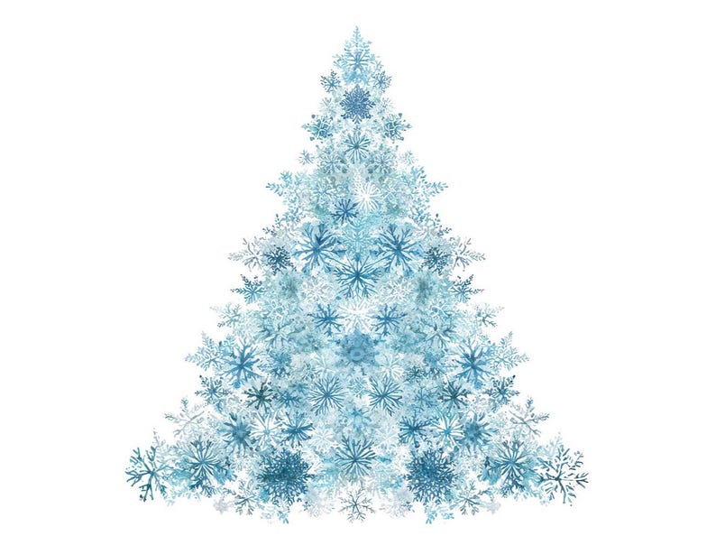 12x Snowflake Christmas Tree Clipart, Winter Tree Clip Art Set ...