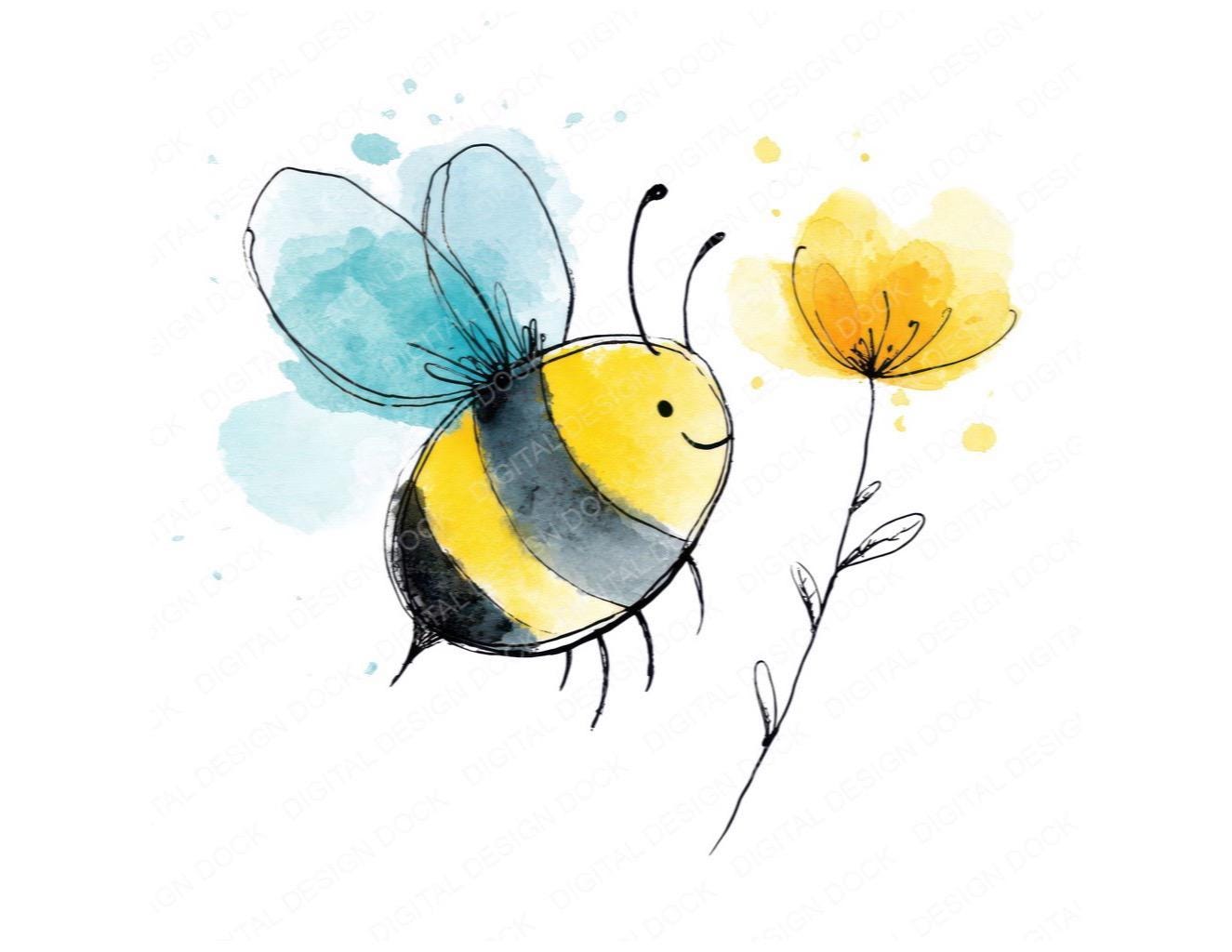 Bee PNG Clipart, 12x Minimal Bumblebee Clip Art Set, Printable ...
