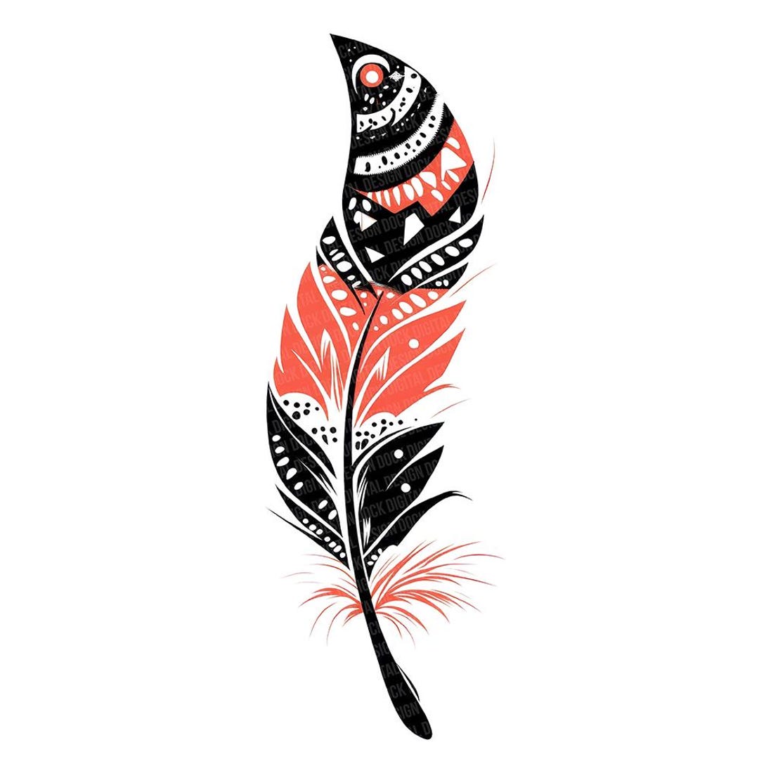 Tribal Feather PNG Clipart, 12x Minimal Feather Clip Art Set, Abstract ...