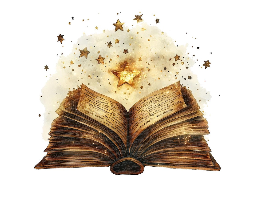 Magical Book PNG Clipart, 12x Fantasy Open Book Clip Art Set, Printable ...