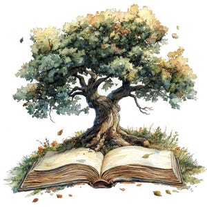 Book Tree PNG Clipart, 12x Reading Tree Clip Art Set, Printable ...