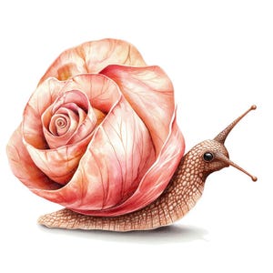 Rose Snail PNG Clip Art, 12x Floral Shell Snail Clipart PNG Set ...