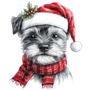 Christmas Dog Clip Art, 12x Holiday Puppy Clipart Set, Santa Hat Dog ...