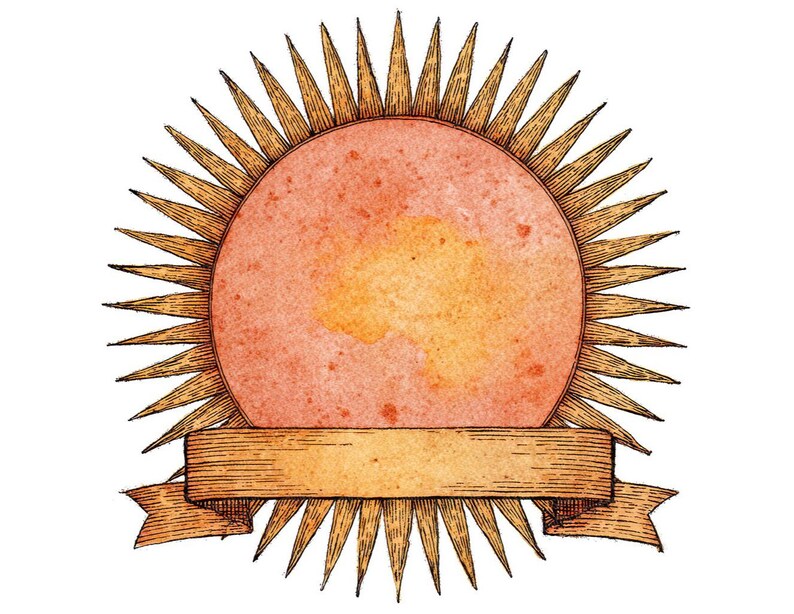 12x Celestial Banner PNG Clipart, Sun Label Clip Art Set, Printable ...