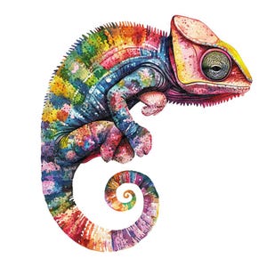 Neon Chameleon PNG Clipart, 12x Colorful Reptile Clip Art Set ...