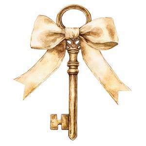 12x Vintage Gold Key Clipart, Watercolor Decorative Keys, High Quality ...