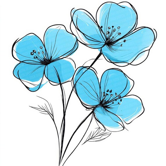 Clipart Blue Flower