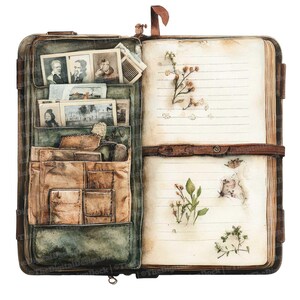 12 Vintage Junk Journal Clipart, Watercolor Journal Pages Art ...