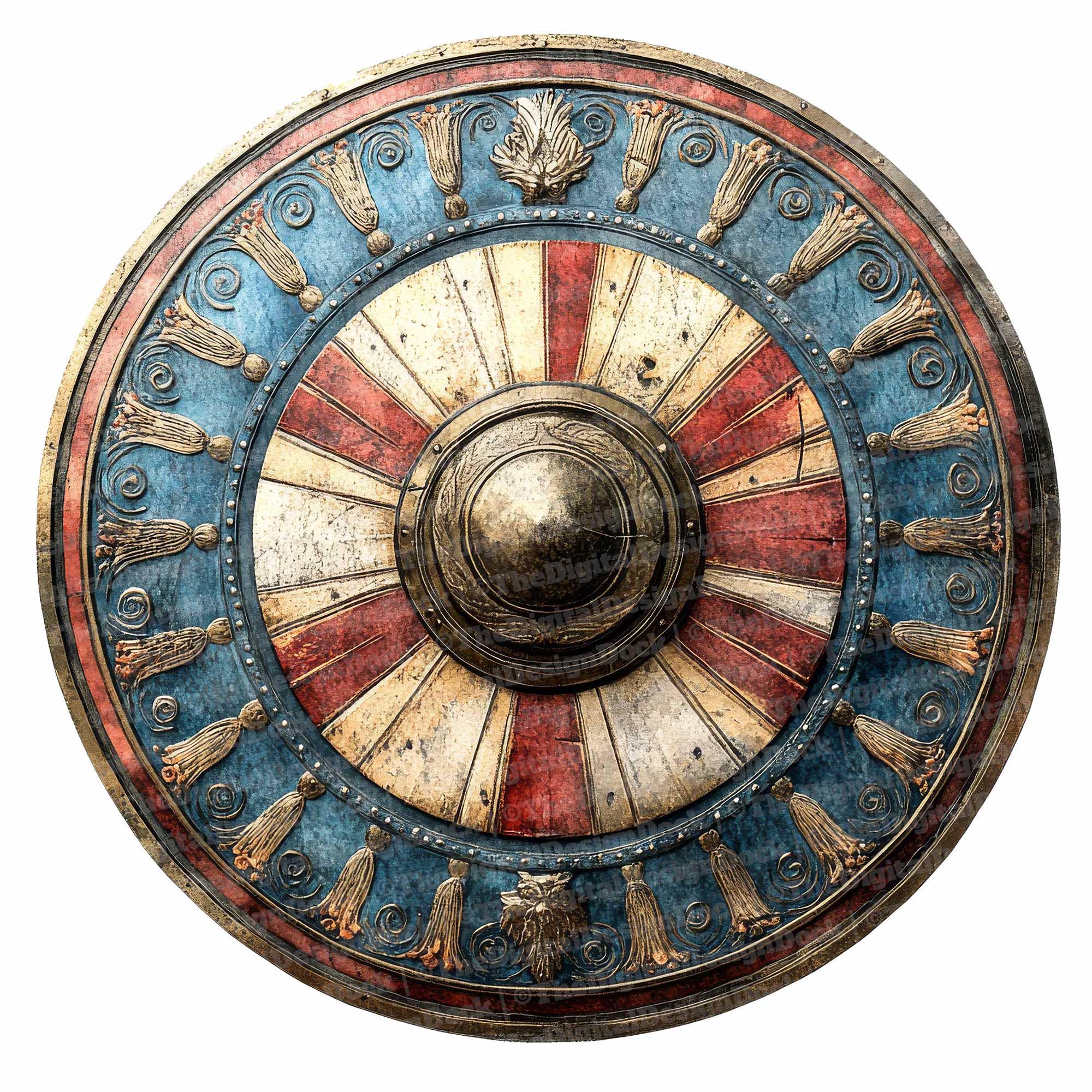 12x Greek Shield Clipart, Ancient Warrior Shield, Printable Watercolor ...