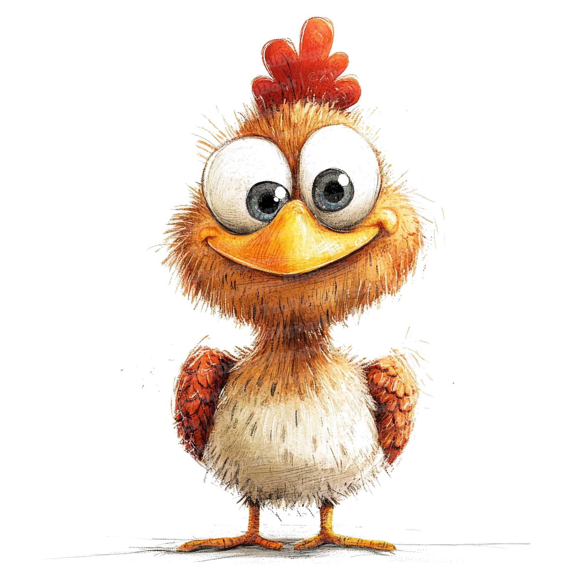 Chicken Cartoon Clipart, Funny Farm Animal Clipart, Printable ...