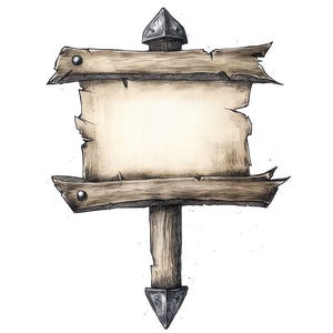 Gothic Sign PNG Clipart, 12x Medieval Signpost Clip Art Set, Printable ...