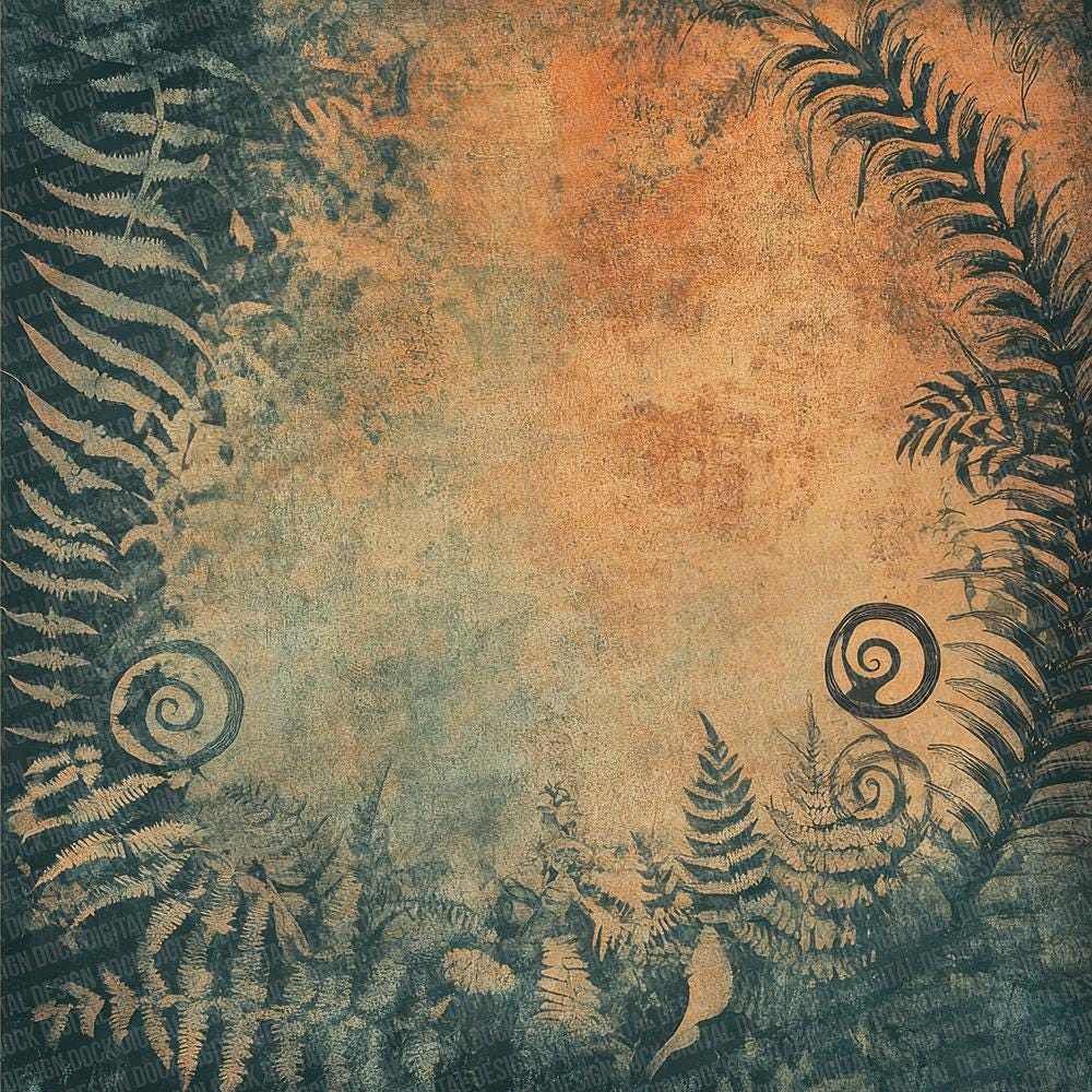 New Zealand Junk Journal Paper Pack 12x Vintage Maori Fern Digital ...