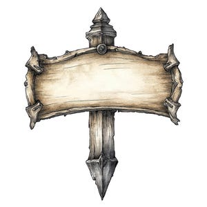 Gothic Sign PNG Clipart, 12x Medieval Signpost Clip Art Set, Printable ...