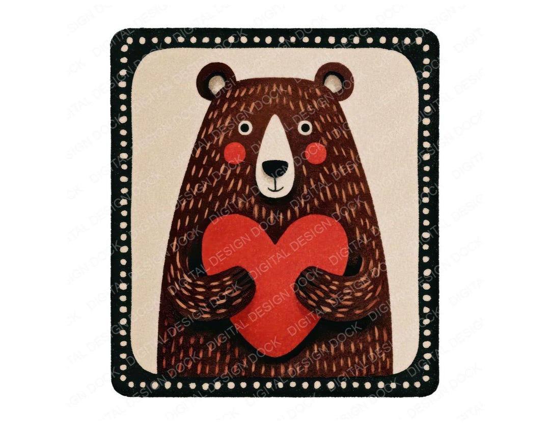 Teddy Bear Clipart, 12x Bear Heart Clip Art Set, Printable Watercolor ...