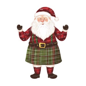 12x Santa in Kilt Clipart, Scottish Christmas Clipart, Printable ...