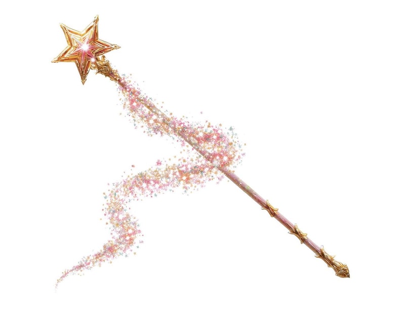 Magic Star Wand PNG Clipart, 12x Fairy Wand Clip Art , Printable ...