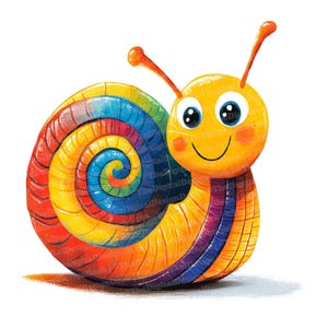 12 Cute Snail Clipart, Colorful Cartoon Snail, Printable Watercolor ...