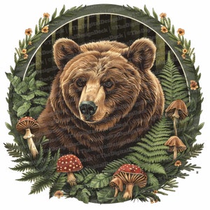 12x Vintage Bear Clipart, Woodland Bears Clipart, Printable Watercolor ...