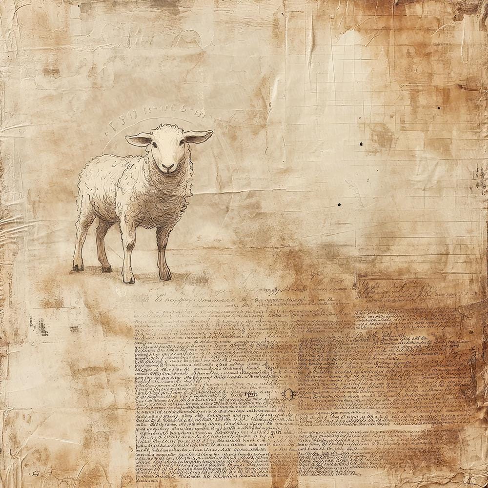 12x Lamb Shepherd Script Junk Journal Paper Christian Digital Paper ...