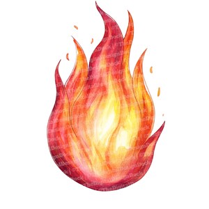 Fire Flame Clip Art, 12x Watercolor Flame Clipart Set, Printable Fire ...