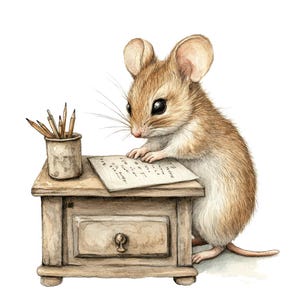 Mouse Writing at Desk PNG Clipart, 12x Mice Writing Clip Art Set ...